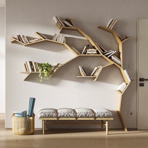 Tree Branch Wall Bookcases , Tree Bookshelves, Unique Rustic, Book ...