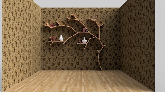 Tree Bookshelf Handmade Wooden Unique Book Case - Etsy