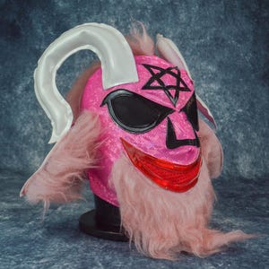 Baphomet Pink Luchador Mask Halloween Ghost Wrestling Mask. Lucha Libre ...