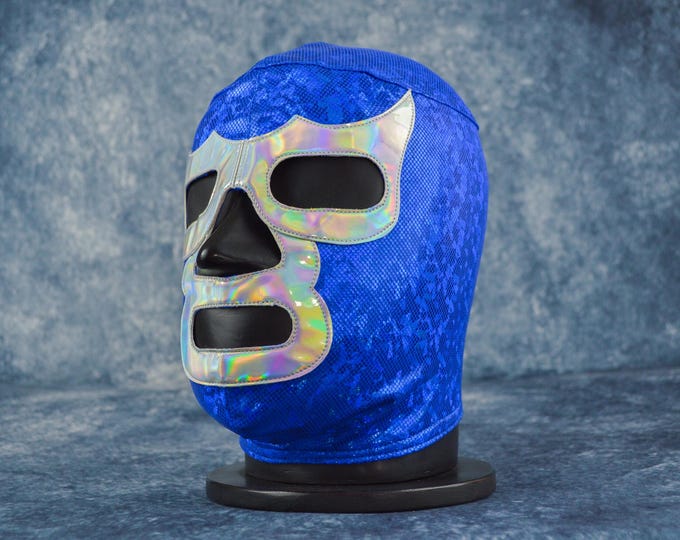 Hand Made BLUE Mask Wrestling Mask Luchador Costume Wrestler Lucha ...