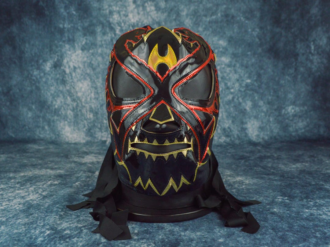 Skull Fiend Luchador Mask Mexican Wrestling Mask Lucha Libre Halloween ...