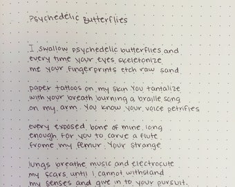 Handwritten poem | Etsy