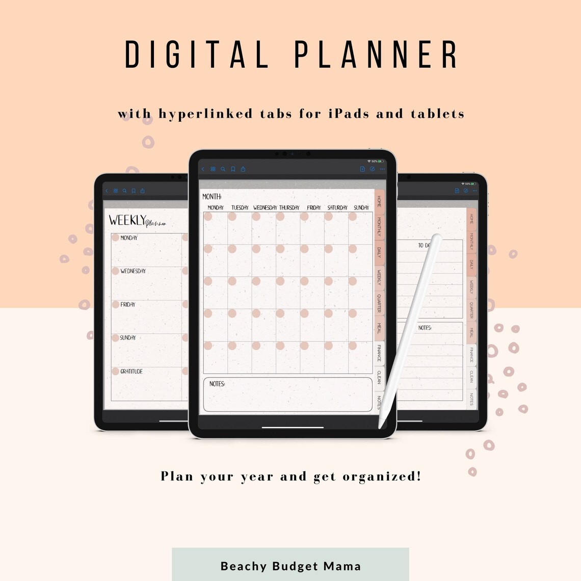 Boho Undated Digital Planner - Etsy