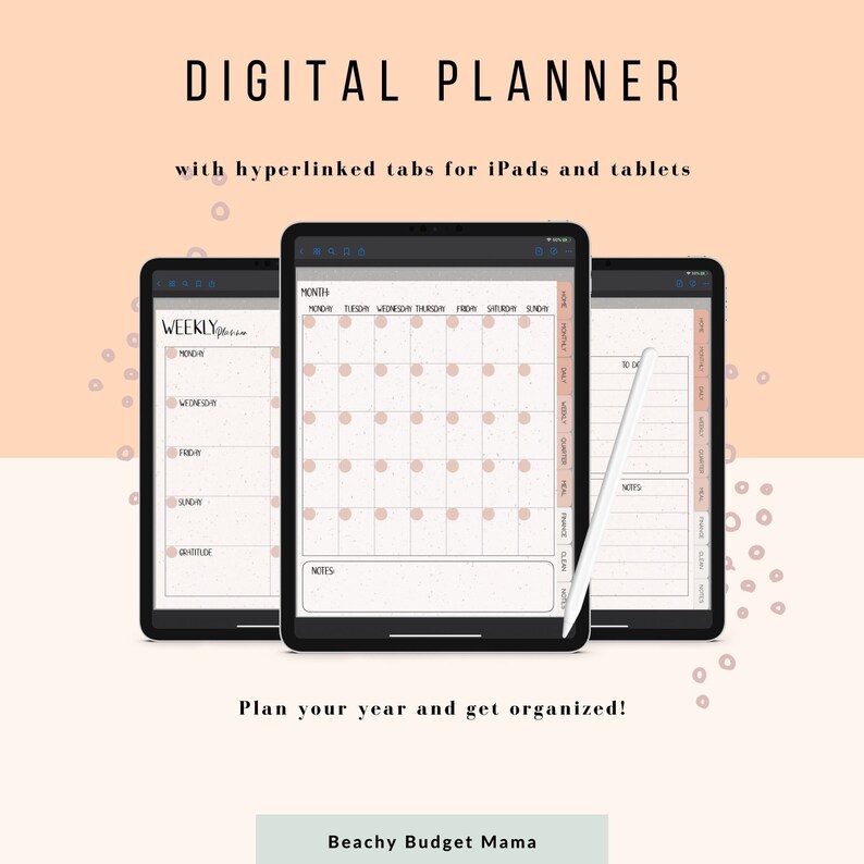 Boho Undated Digital Planner - Etsy