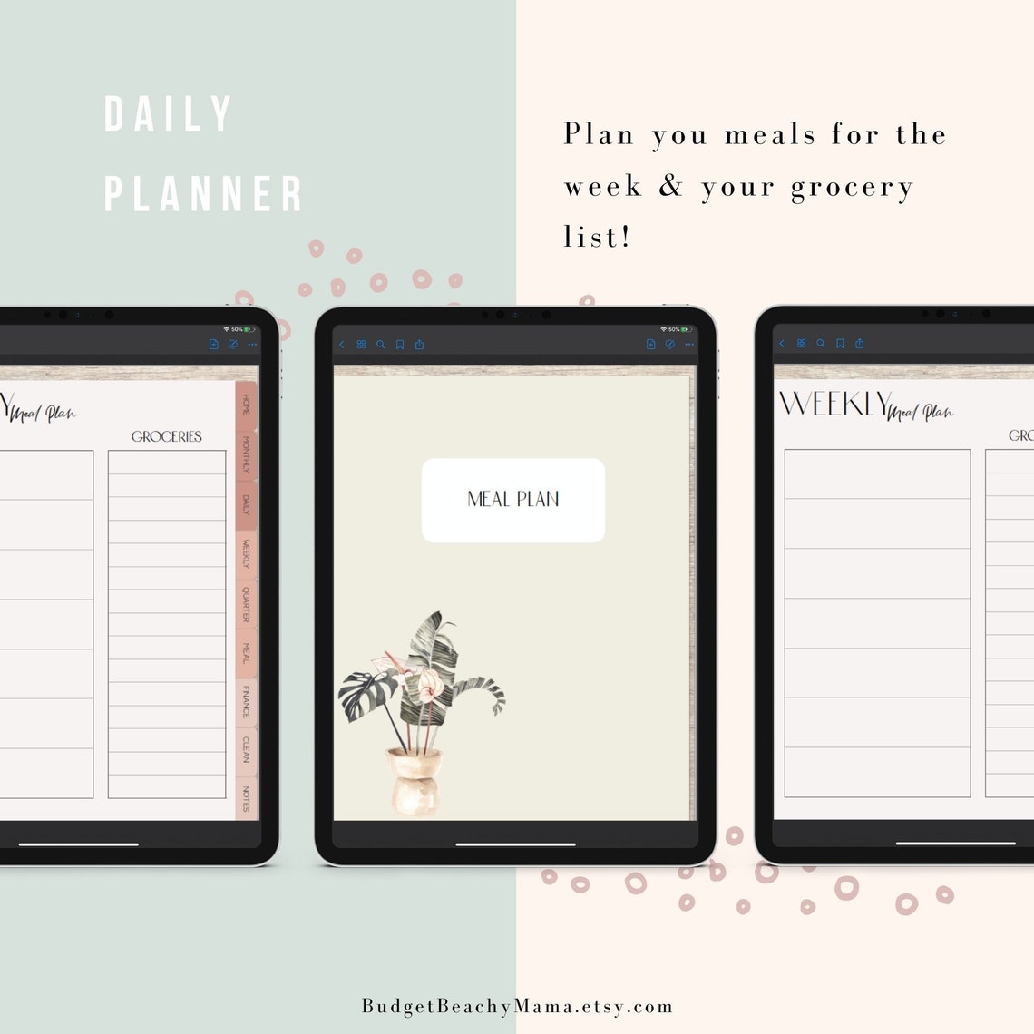 Boho Undated Digital Planner - Etsy
