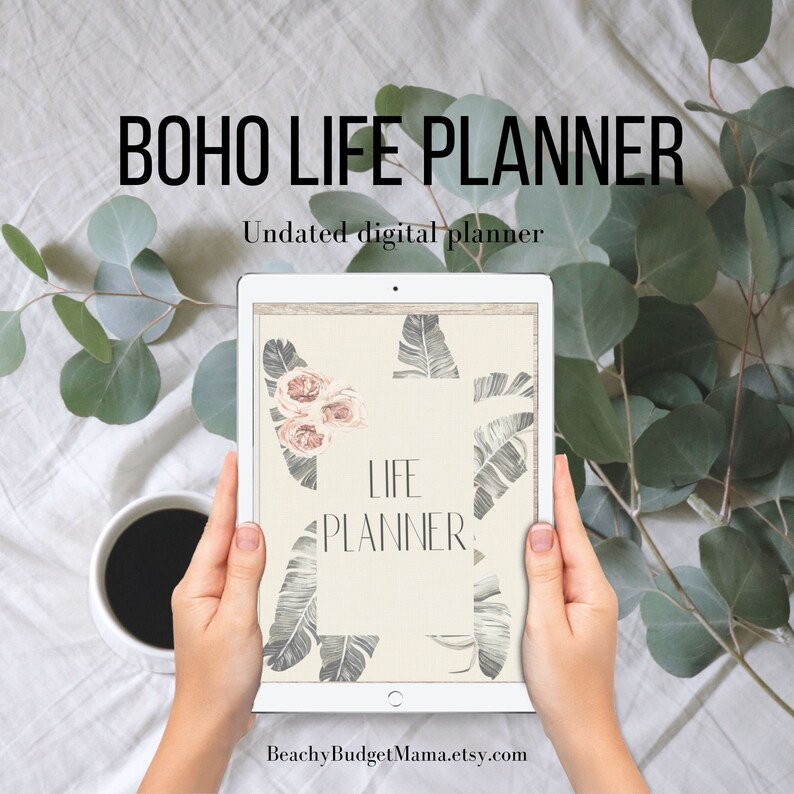 Boho Undated Digital Planner - Etsy