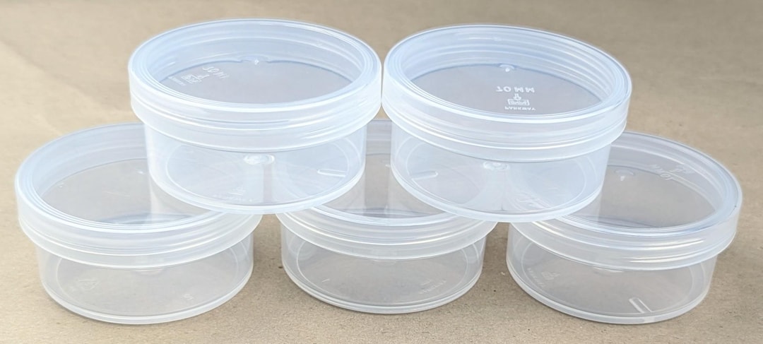 BULK 2 Ounce Clear Plastic Containers With Clear, White or Black 70mm ...