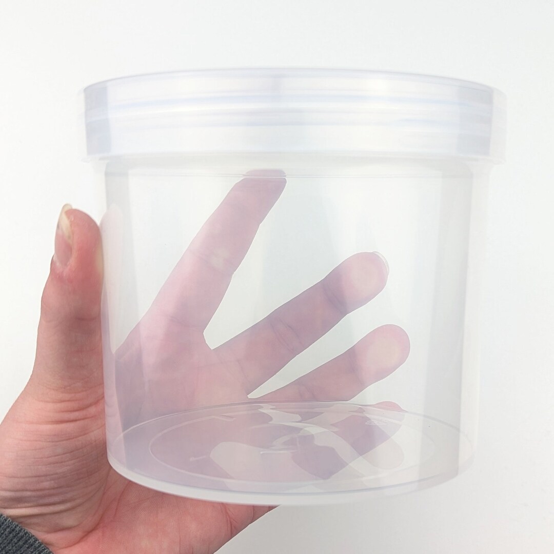 Single 32 Ounce Clear Plastic Container With Clear 120mm Screw Top Lid ...