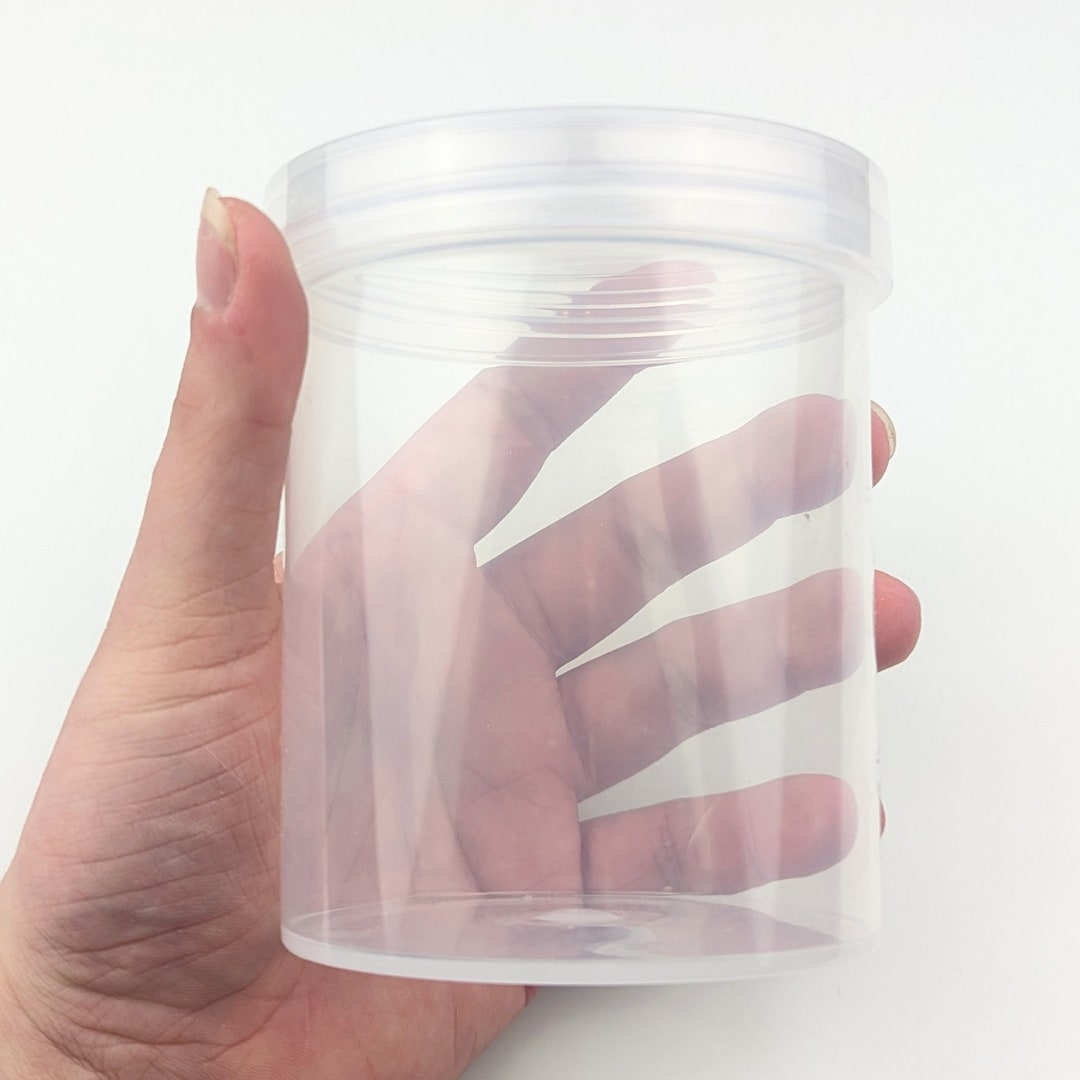 Single 16 Ounce Clear Plastic Container With Clear 89mm Screw Top Lid ...