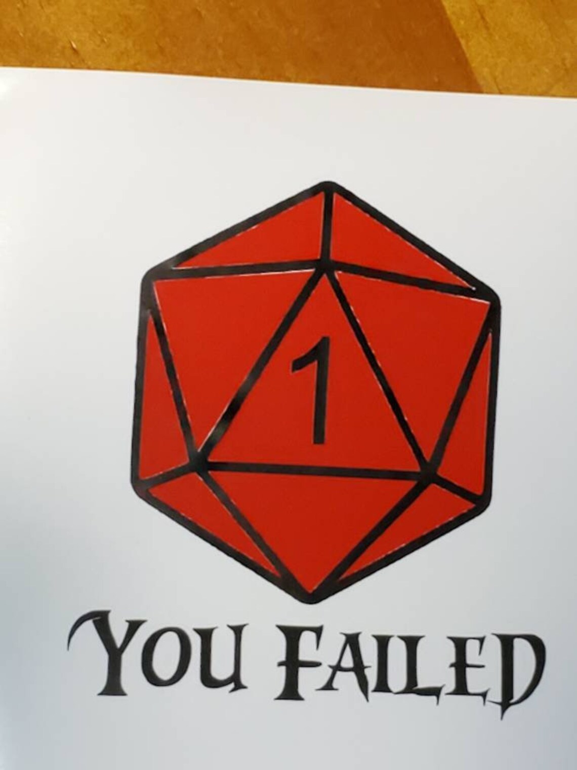 D20 Die Dcal You Failed Dnd Decal Dnd Die Decal - Etsy