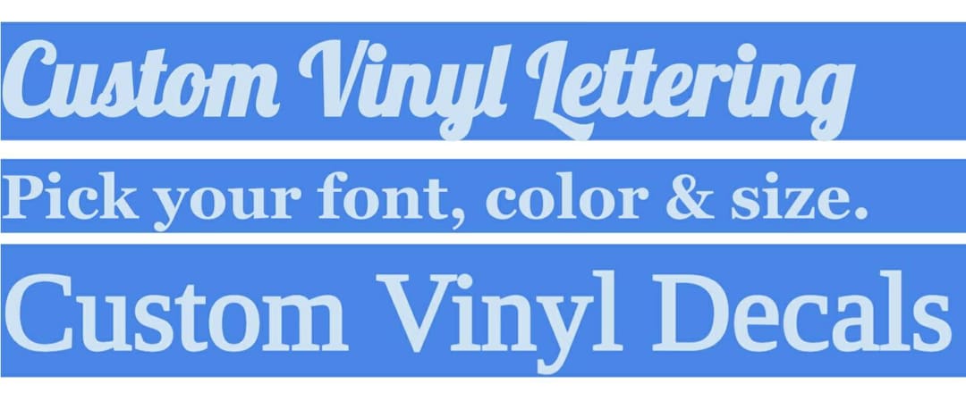 Custom Vinyl Lettering, Custom Decals - Etsy