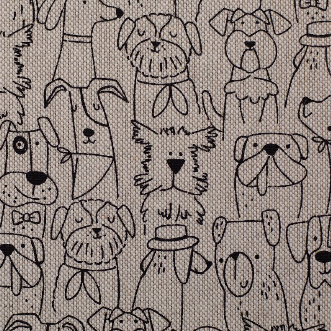 Decorative Canvas Fabric With Dogs – Cotton Fabric With "funny Dogs ...