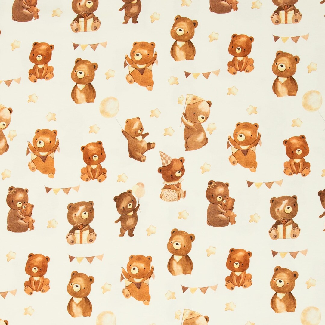 Jersey Fabric With Bear Motifs, Sold by the Meter – Cotton Jersey ...