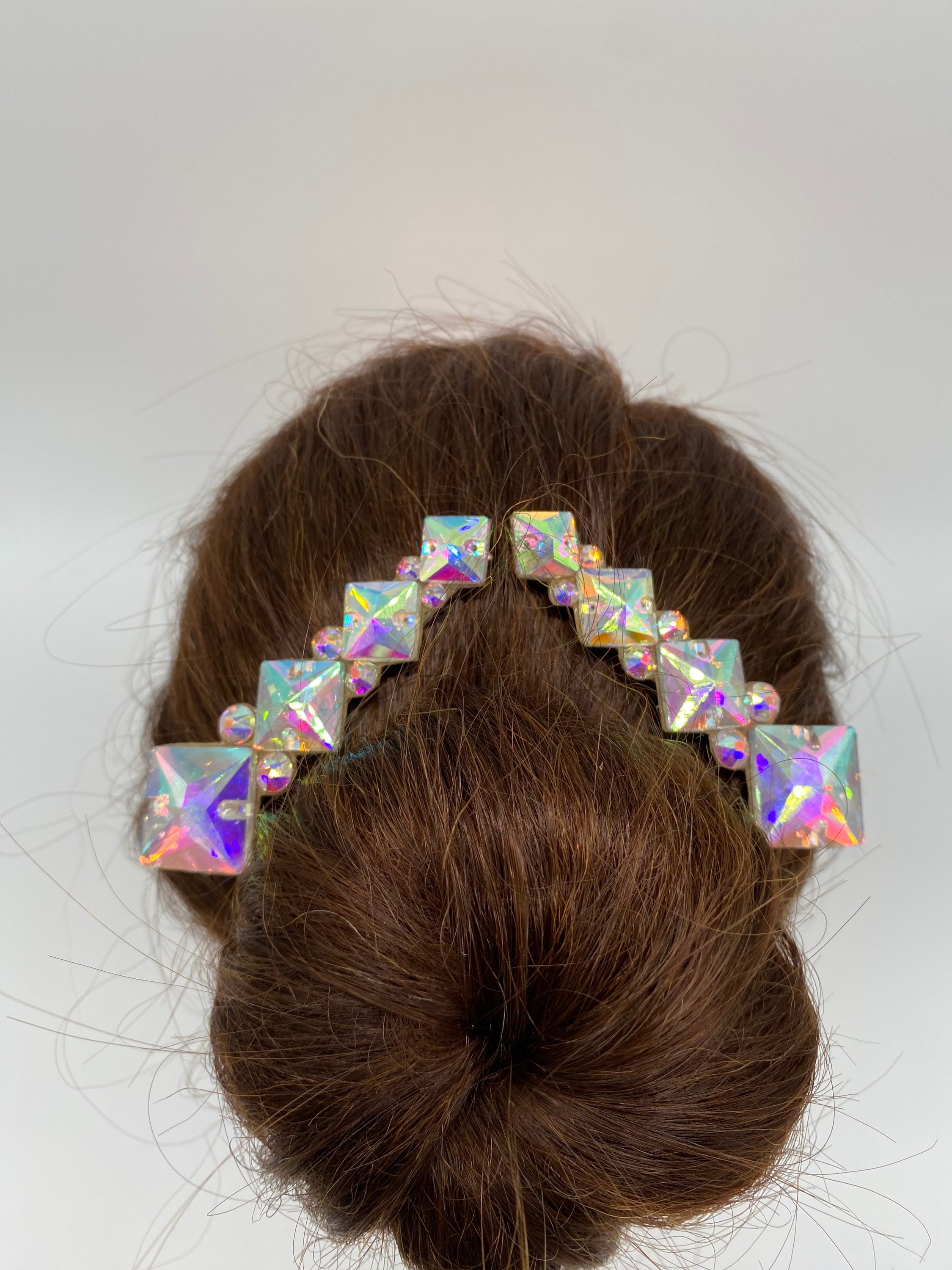 Rhinestones Headpiece. Alligator Hair Clip. Ballroom Hairpiece. Dance ...