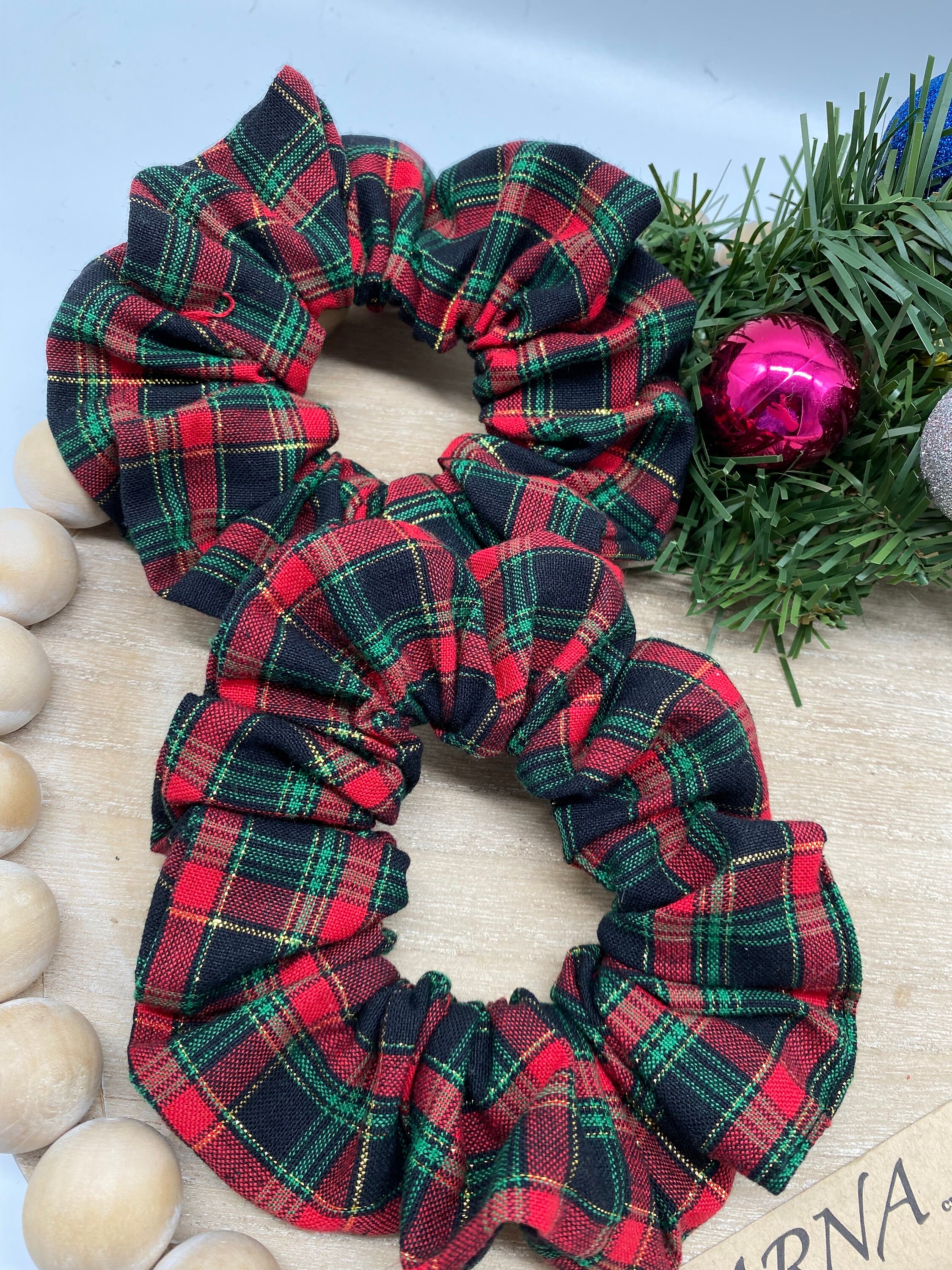 Christmas Scrunchies. Winter Holiday Scrunchies. Messy Bun - Etsy