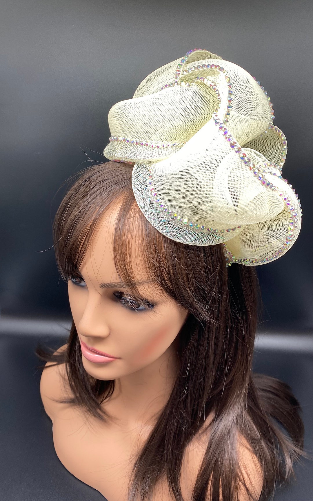 Ivory Fascinator. Horsehair Hat. Wedding Headband. Hair Accessories ...