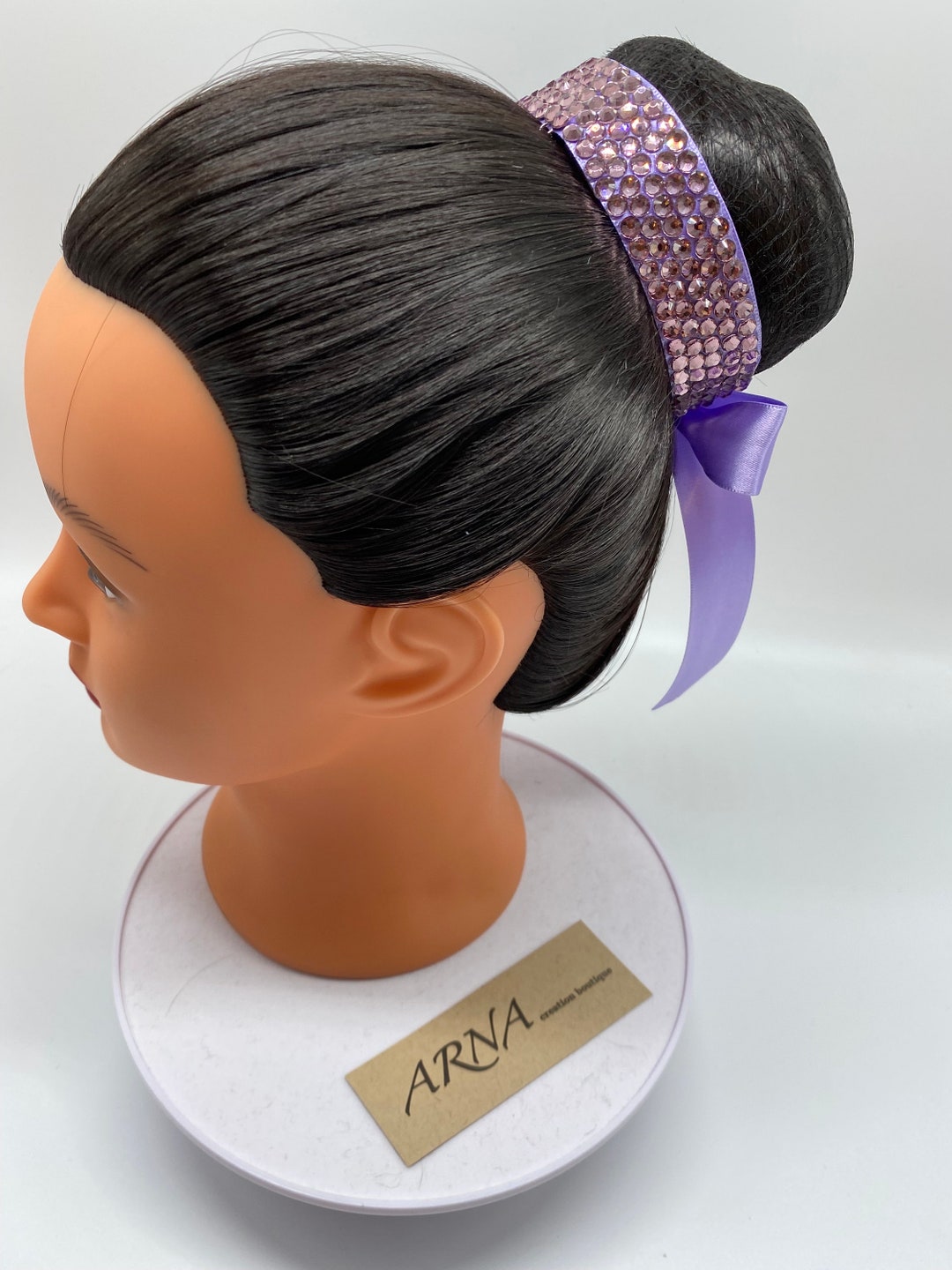 Ballroom Rhinestones Hairpiece. Hair Bun Cuff. Cheer Bun Decor. Hair ...