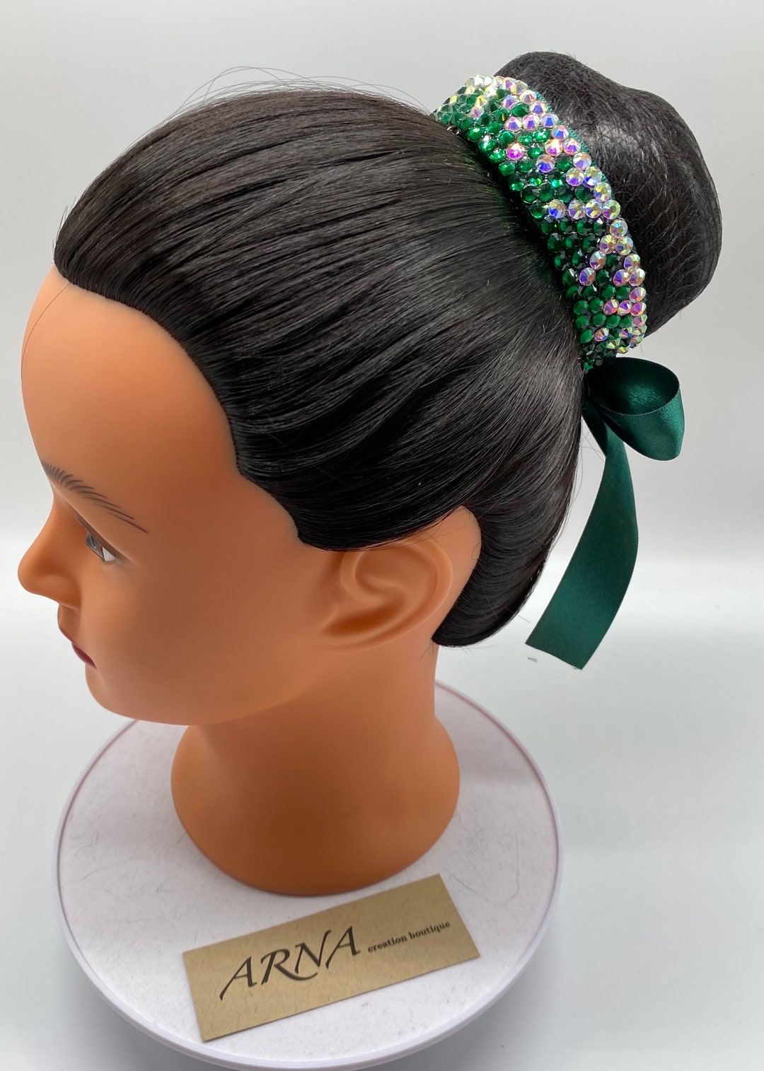 Ballroom Rhinestones Hairpiece. Hair Bun Cuff. Cheer Bun Decor. Hair ...