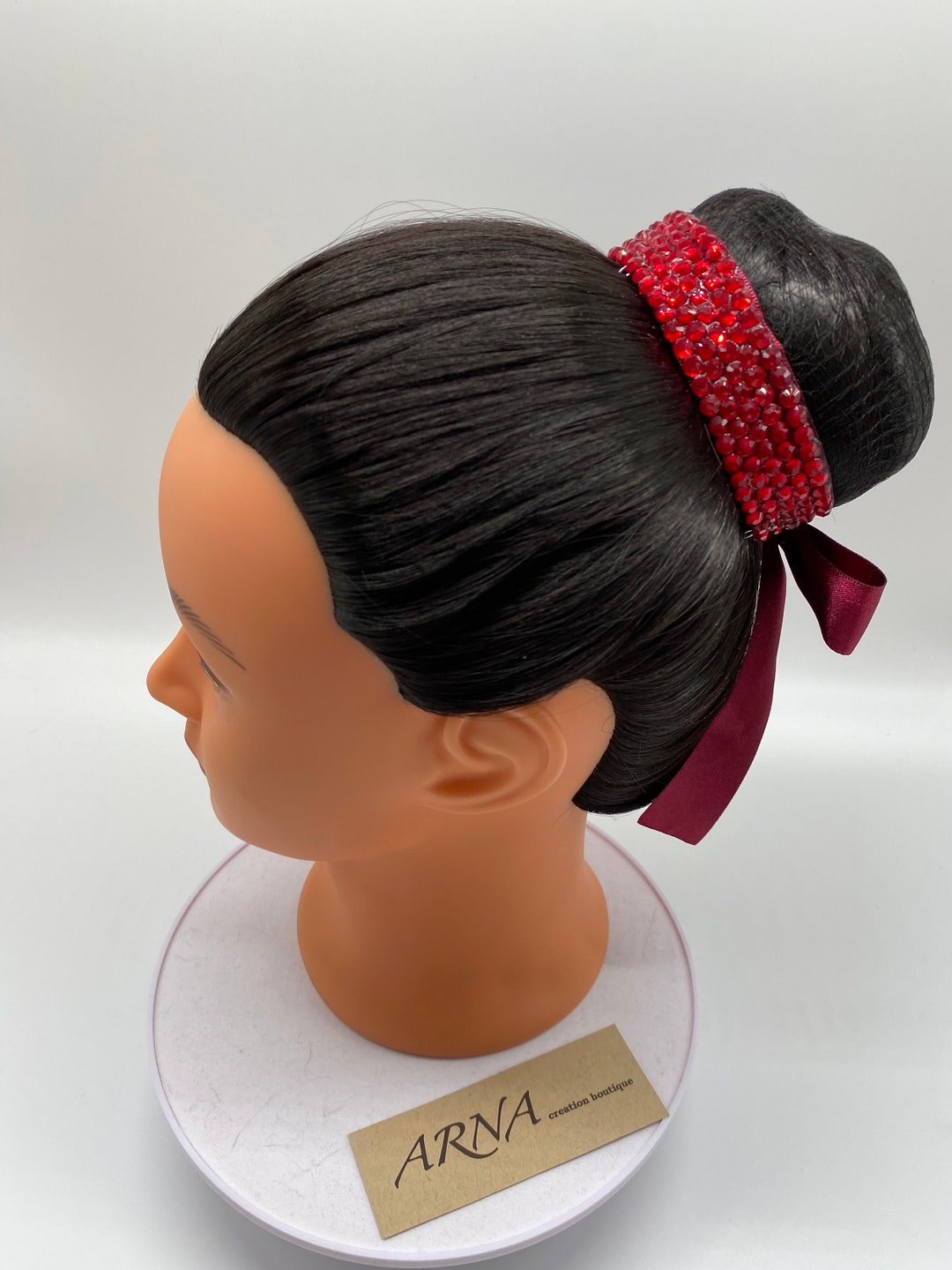 Ballroom Rhinestones Hairpiece. Bun Cuff. Cheer Bun Decor. Hair Bun ...