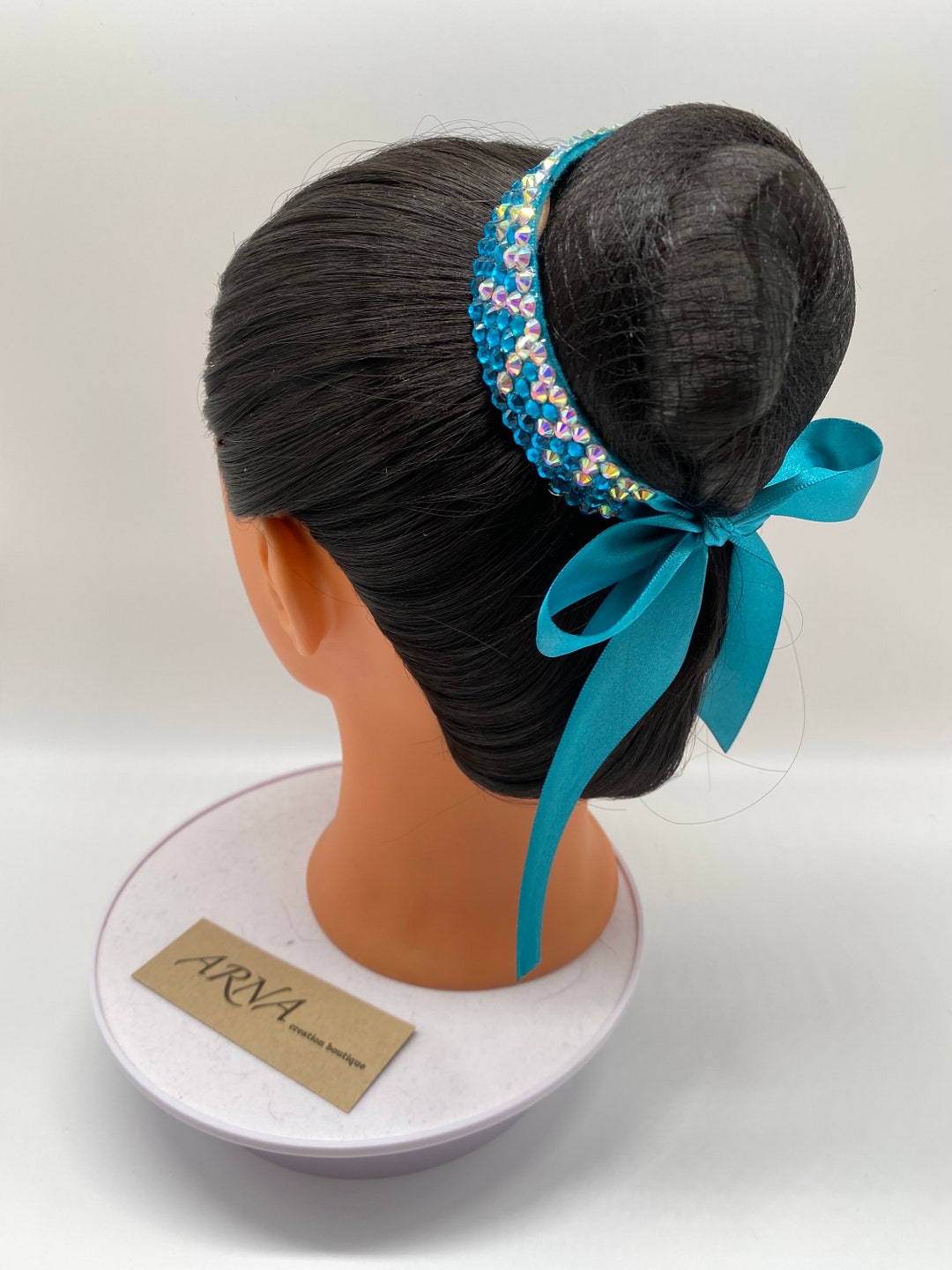 Ballroom Rhinestones Hairpiece. Hair Bun Cuff. Cheer Bun Decor. Hair ...