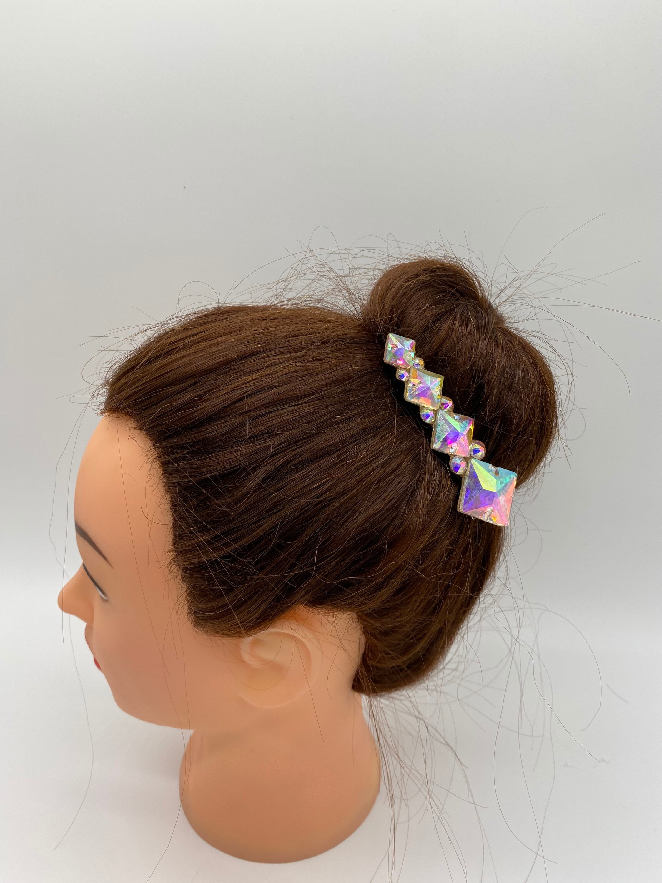 Rhinestones Headpiece. Alligator Hair Clip. Ballroom Hairpiece. Dance ...