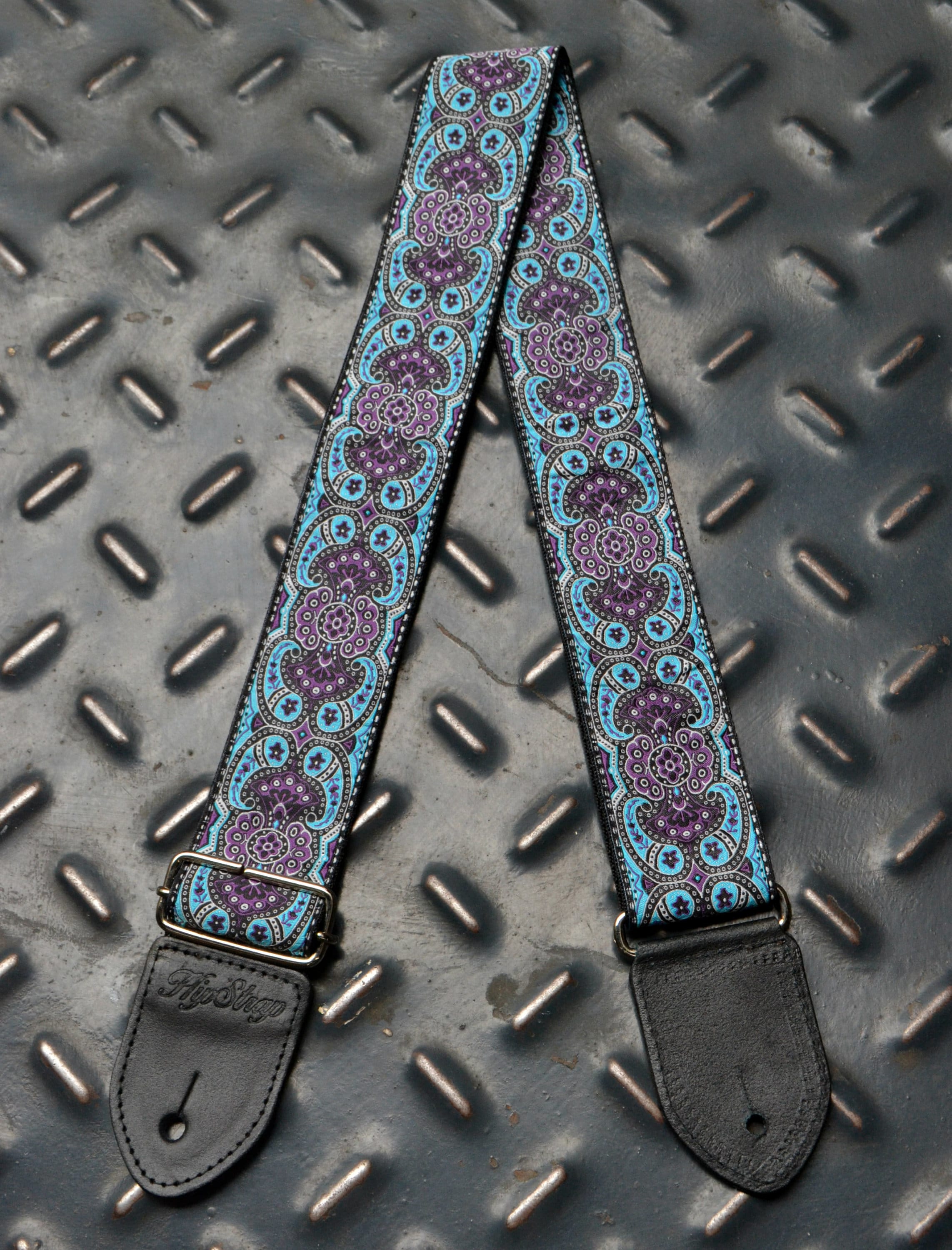 Hipstrap Kashmir Turquoise Vintage Style Guitar Strap, Leather Ends ...