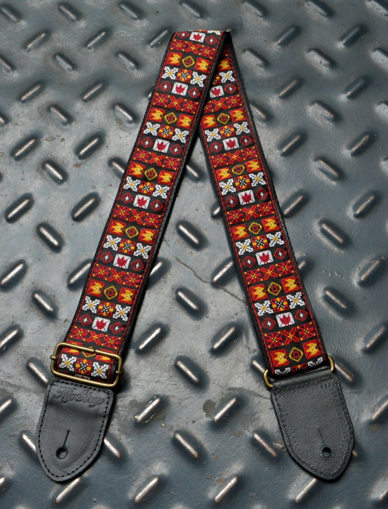 Hipstrap Woodstock Red Jimi Hendrix Vintage Style Guitar Strap, Leather ...