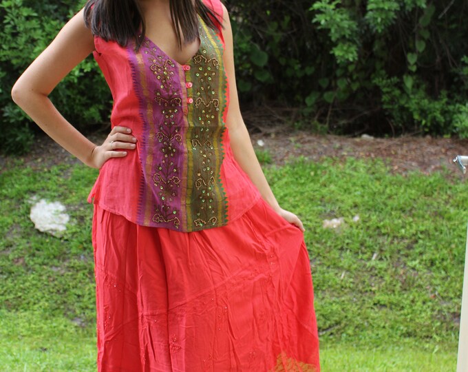 Womens Bohemian Tunic Top MIX MATCH Embroidered Maxi Skirt - Etsy