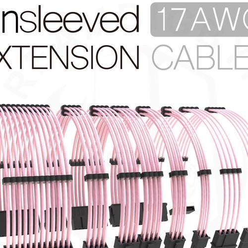 30cm Pc Psu Sleeved Extension Cable Pink Color Cpu Gpu Cable | Etsy
