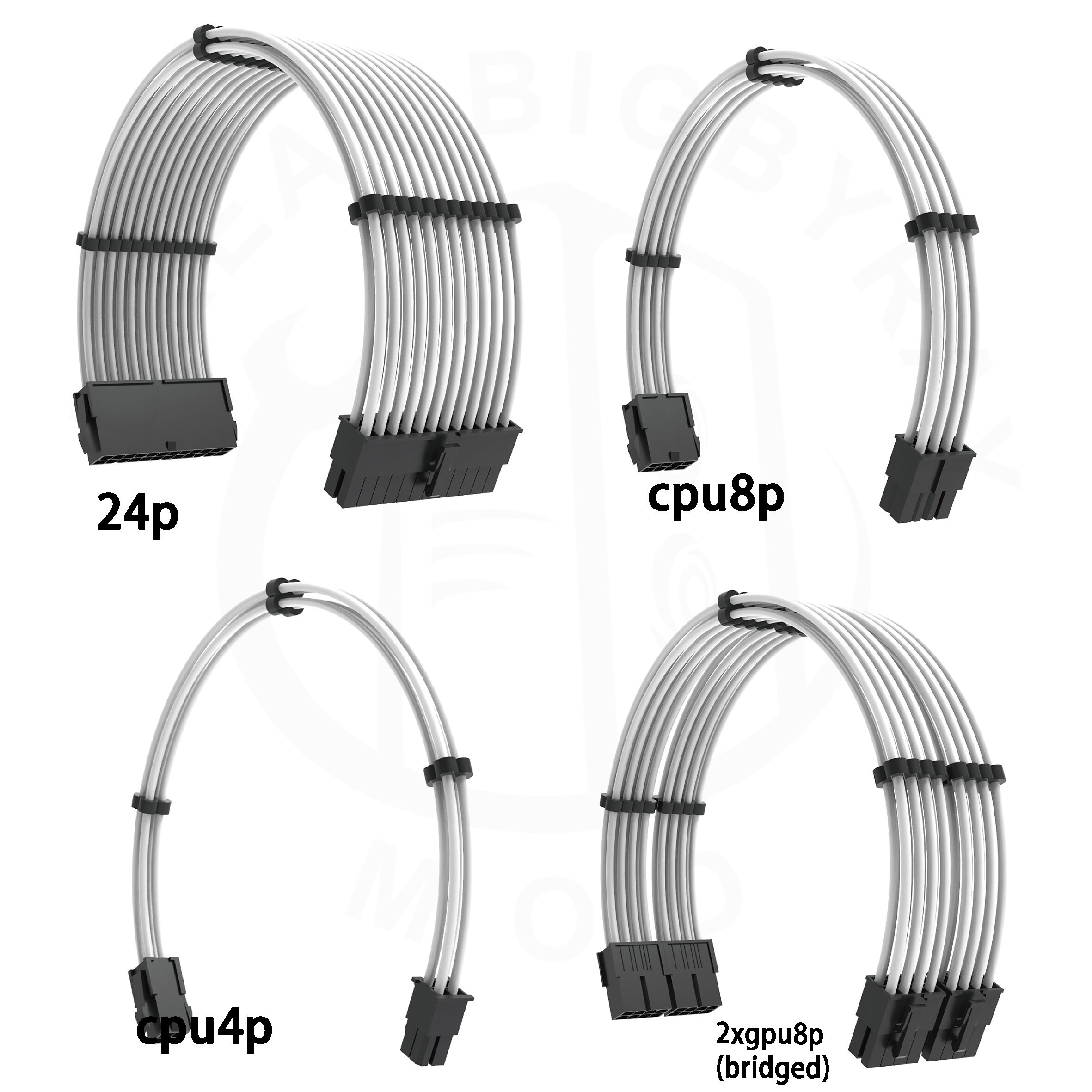 White Silicone Pc Psu Extension Kits 30cm Atx Gpu Pcie | Etsy