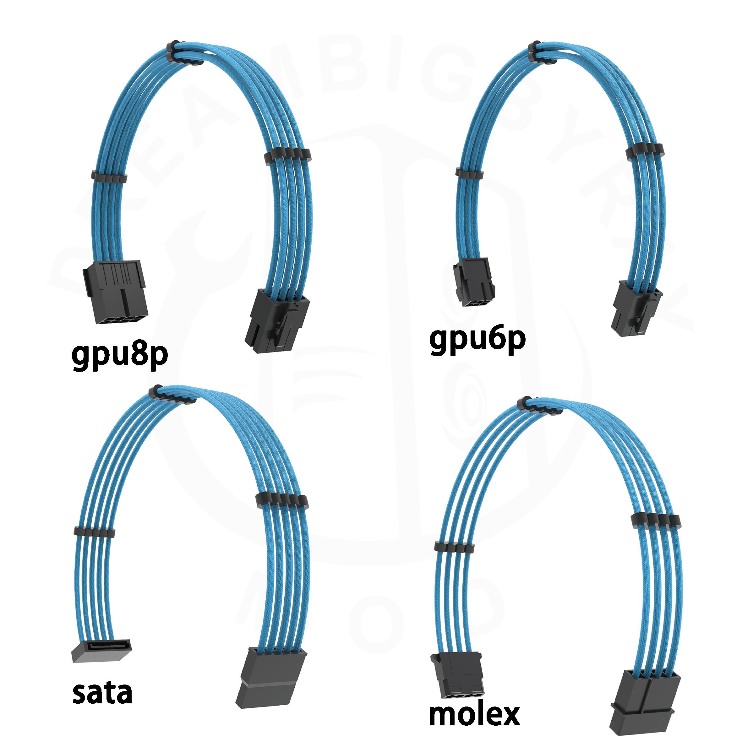 30cm Light Blue PC Psu Extension Cord Cpu8pin Gpu Sata Ide - Etsy