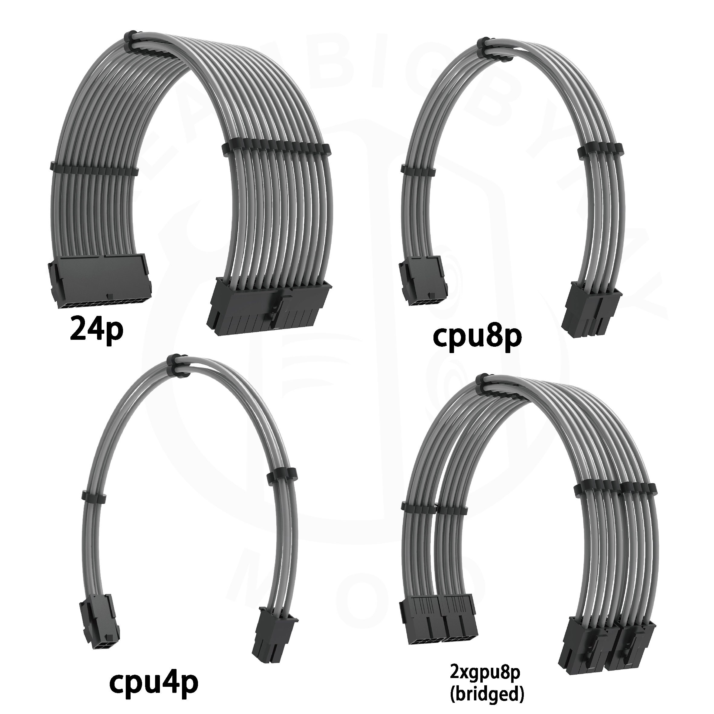 Gray Silicone Pc Psu Extension Kits 30cm Atx Gpu Pcie - Etsy