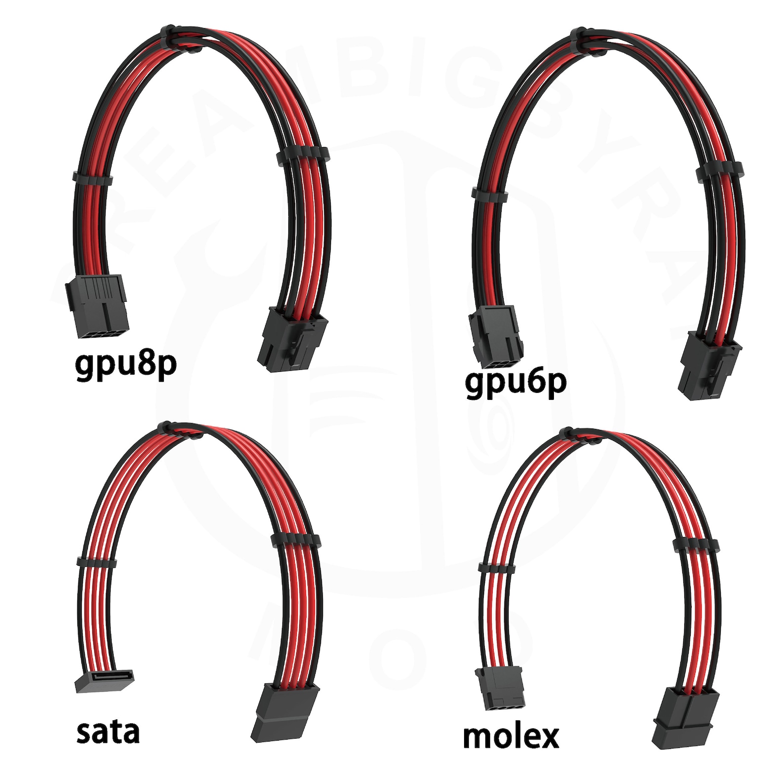 Black Red Silicone Pc Psu Extension Kits 30cm Atx Gpu Pcie - Etsy
