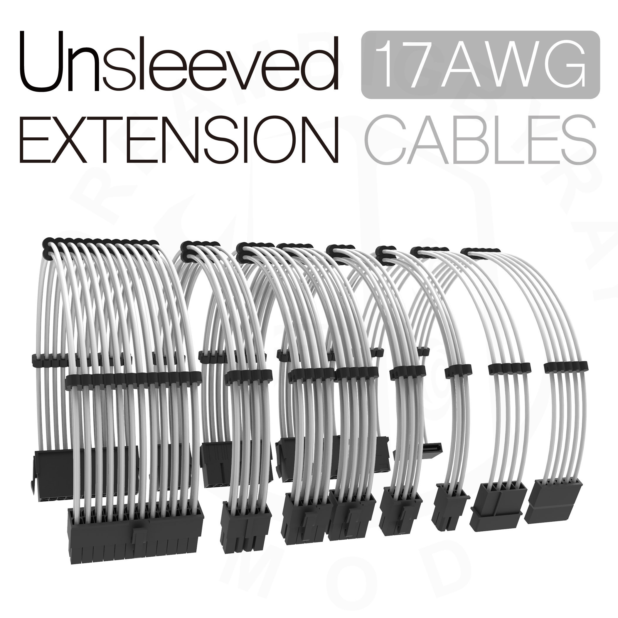 White Color Unsleeved Mobo Gpu Cpu Sata Pc Psu Extension Cable - Etsy