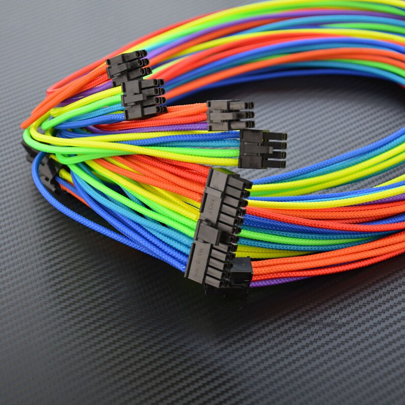 TT thermaltake full modular psu customized cables sleeved | Etsy