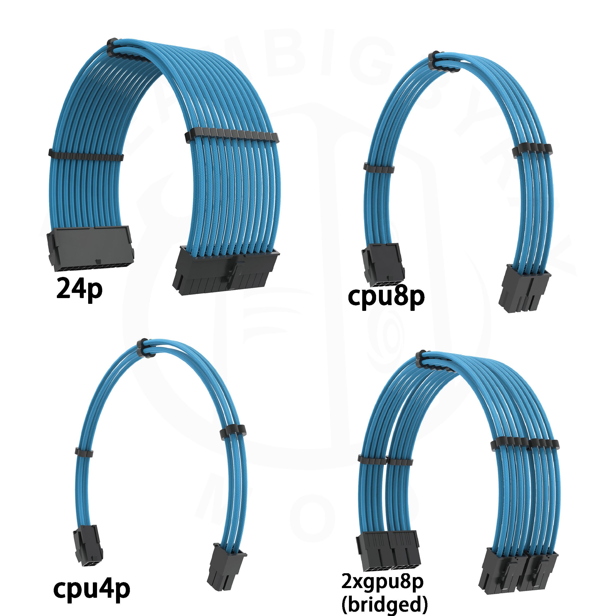 30cm Light Blue PC Psu Extension Cord Cpu8pin Gpu Sata Ide - Etsy