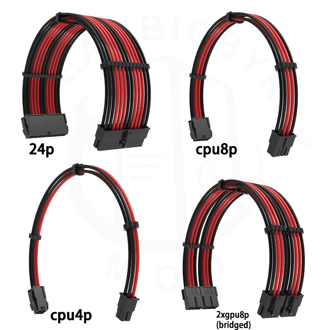 Black Red Silicone Pc Psu Extension Kits 30cm Atx Gpu Pcie - Etsy
