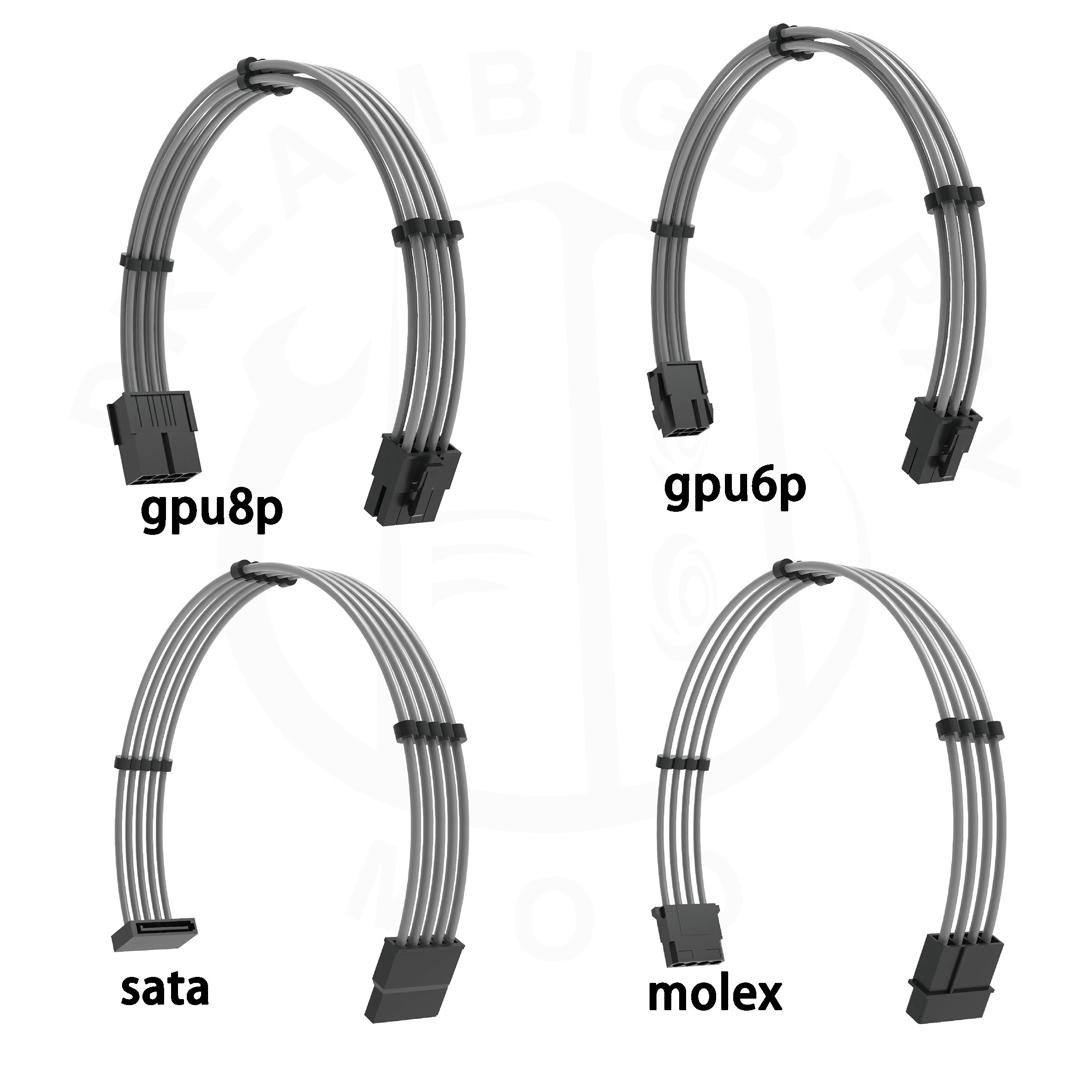 Gray Silicone Pc Psu Extension Kits 30cm Atx Gpu Pcie - Etsy