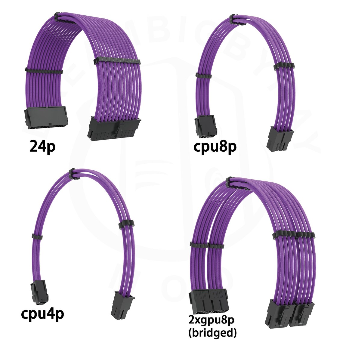 Customized 30cm Purple Sleeved Ps Psu Extension Cable Cpu | Etsy