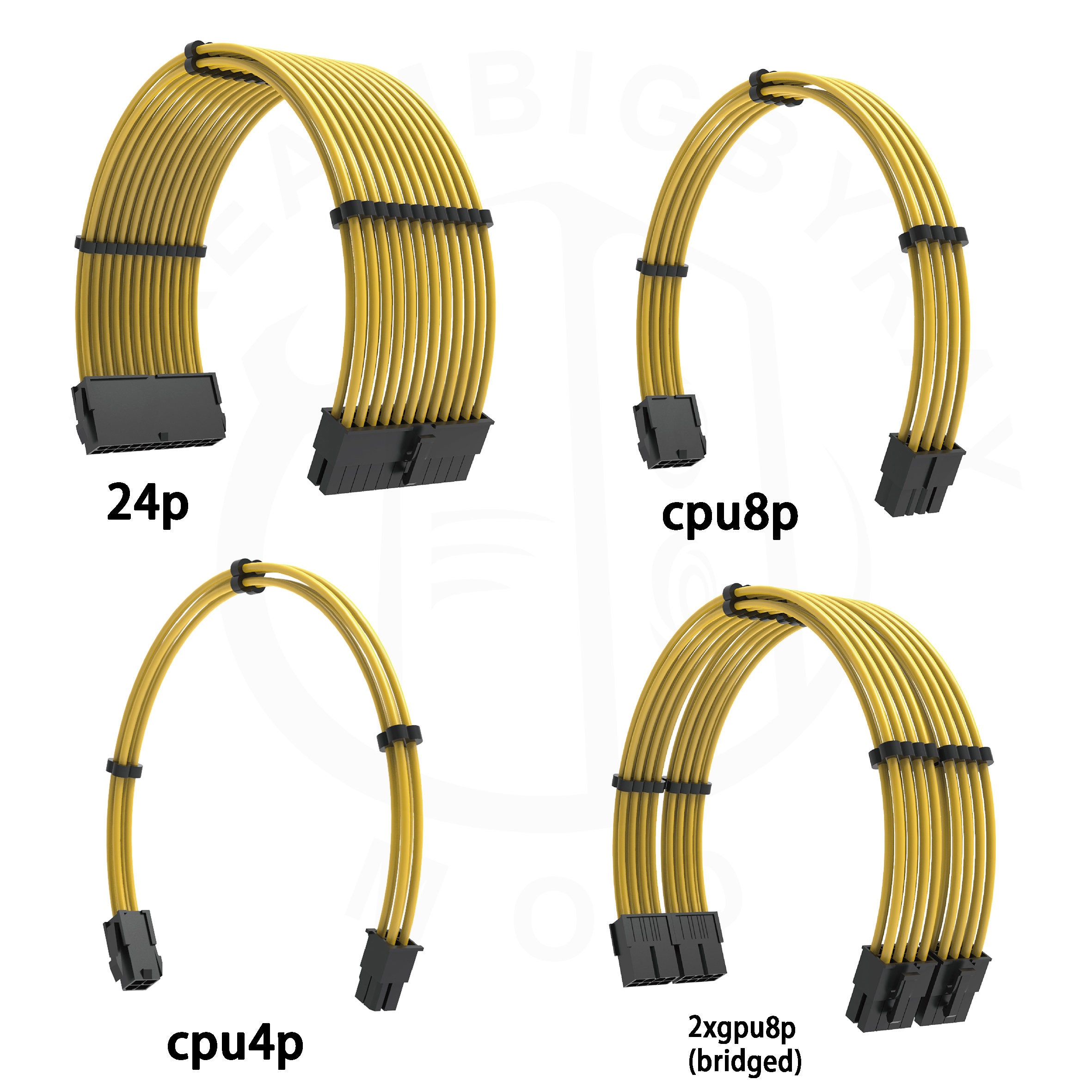 Yellow Silicone Pc Psu Extension Kits 30cm Atx Gpu Pcie - Etsy