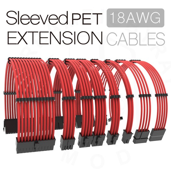 30cm Red Sleeved Computer PSU Extension Cables Cpu Gpu Sata - Etsy