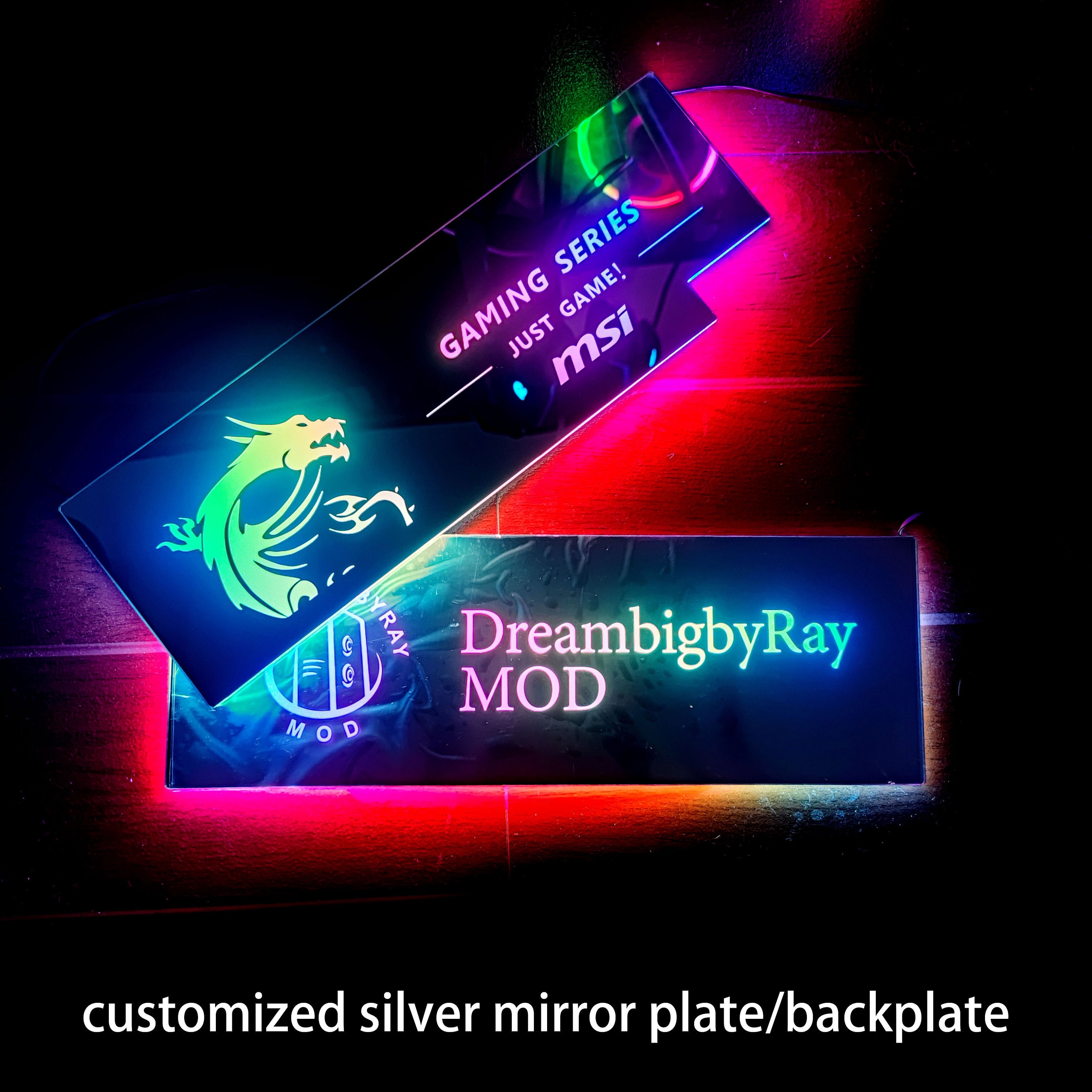Custmoized Silver Mirrored RGB Gpu Backplate Pc Case Panel Argb Edge ...