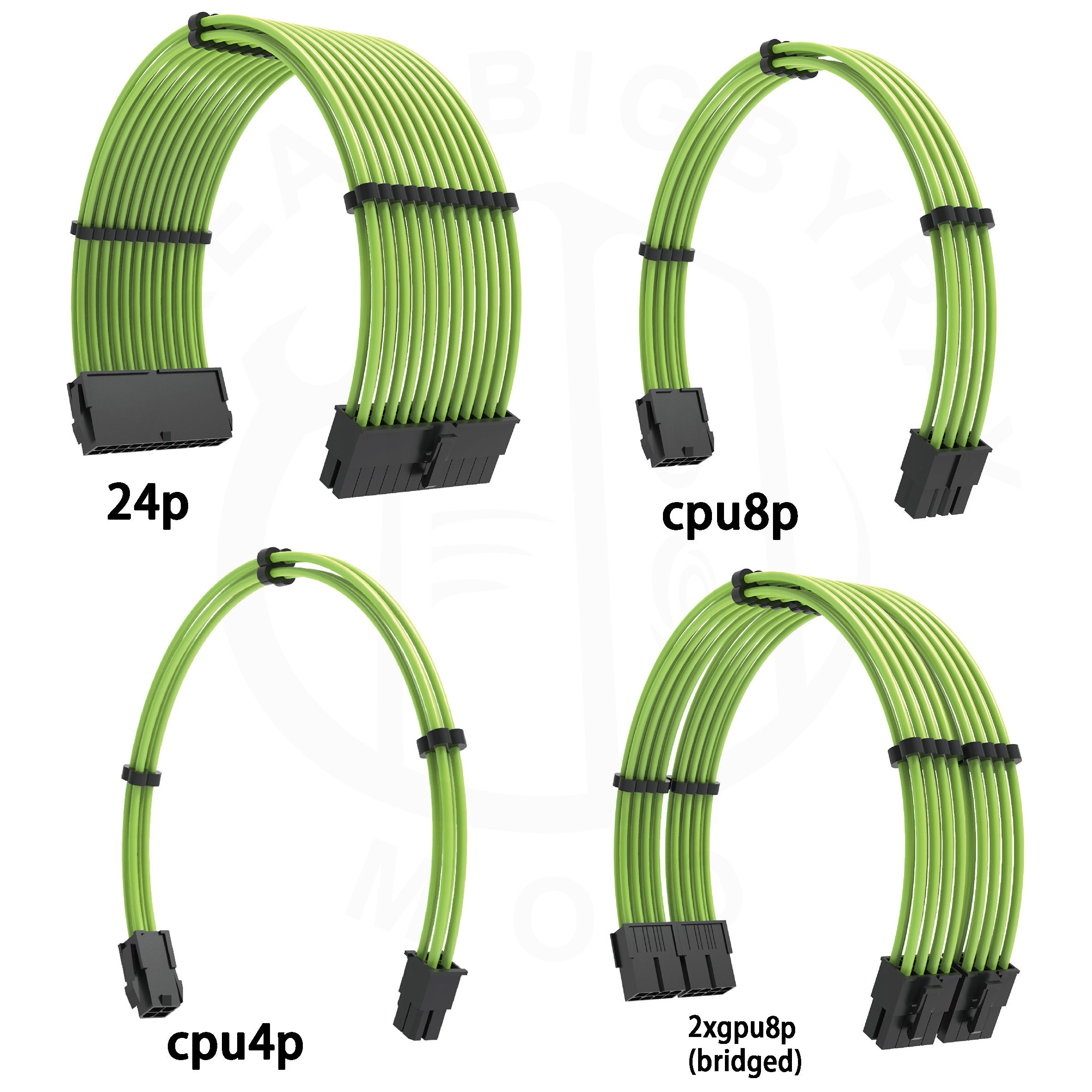 Green Silicone Pc Psu Extension Kits 30cm Atx Gpu Pcie - Etsy