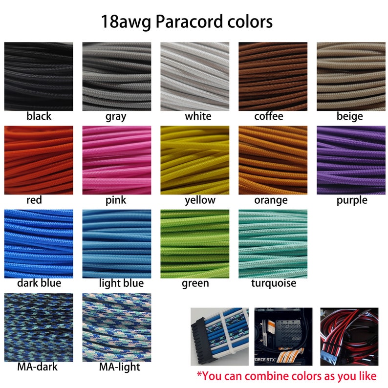 Customized Corsair Full Modular Psu Cables Sleeved Silver - Etsy