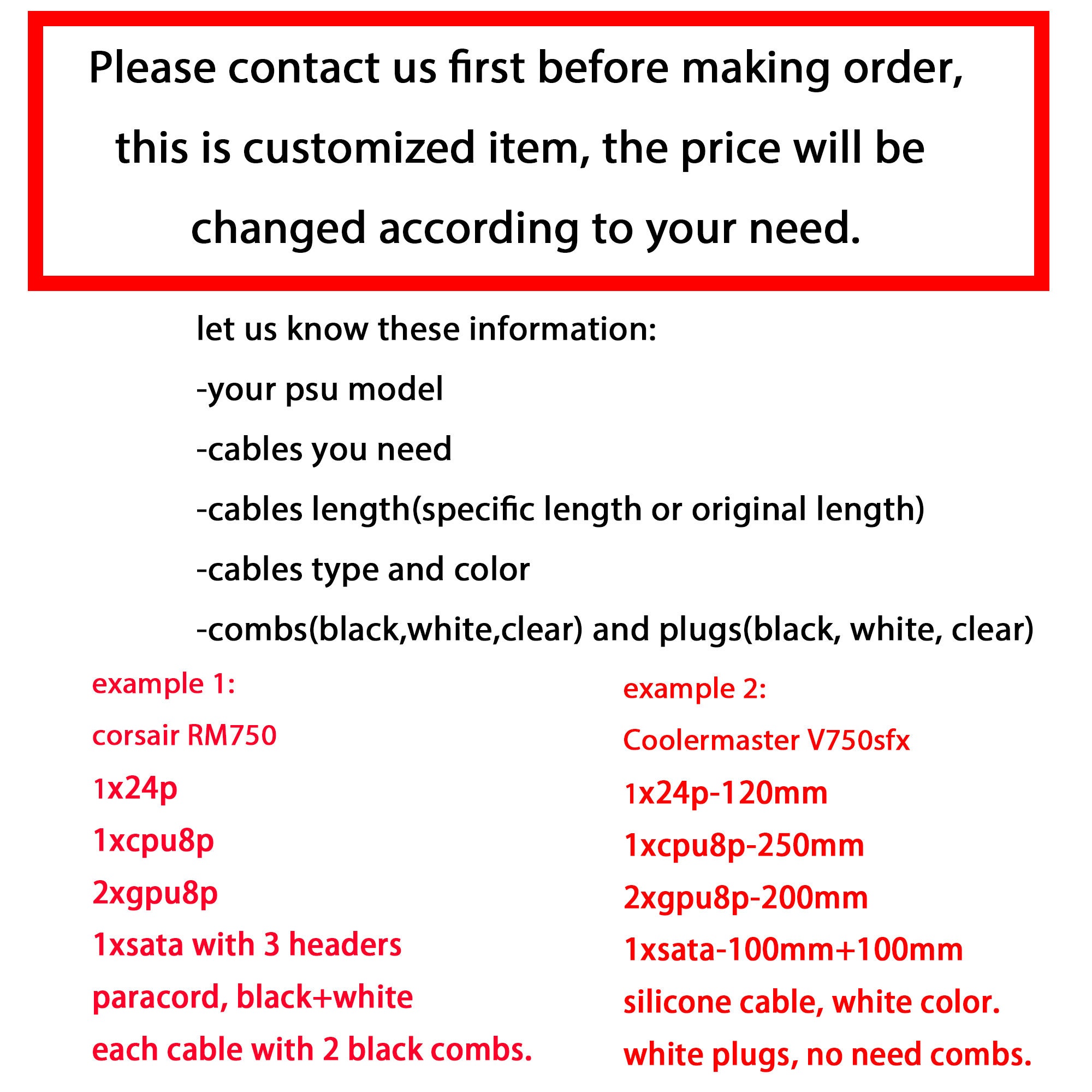 Customized Seasonic Full Modular Psu Cable Sleeved Silver Plated Cable ...