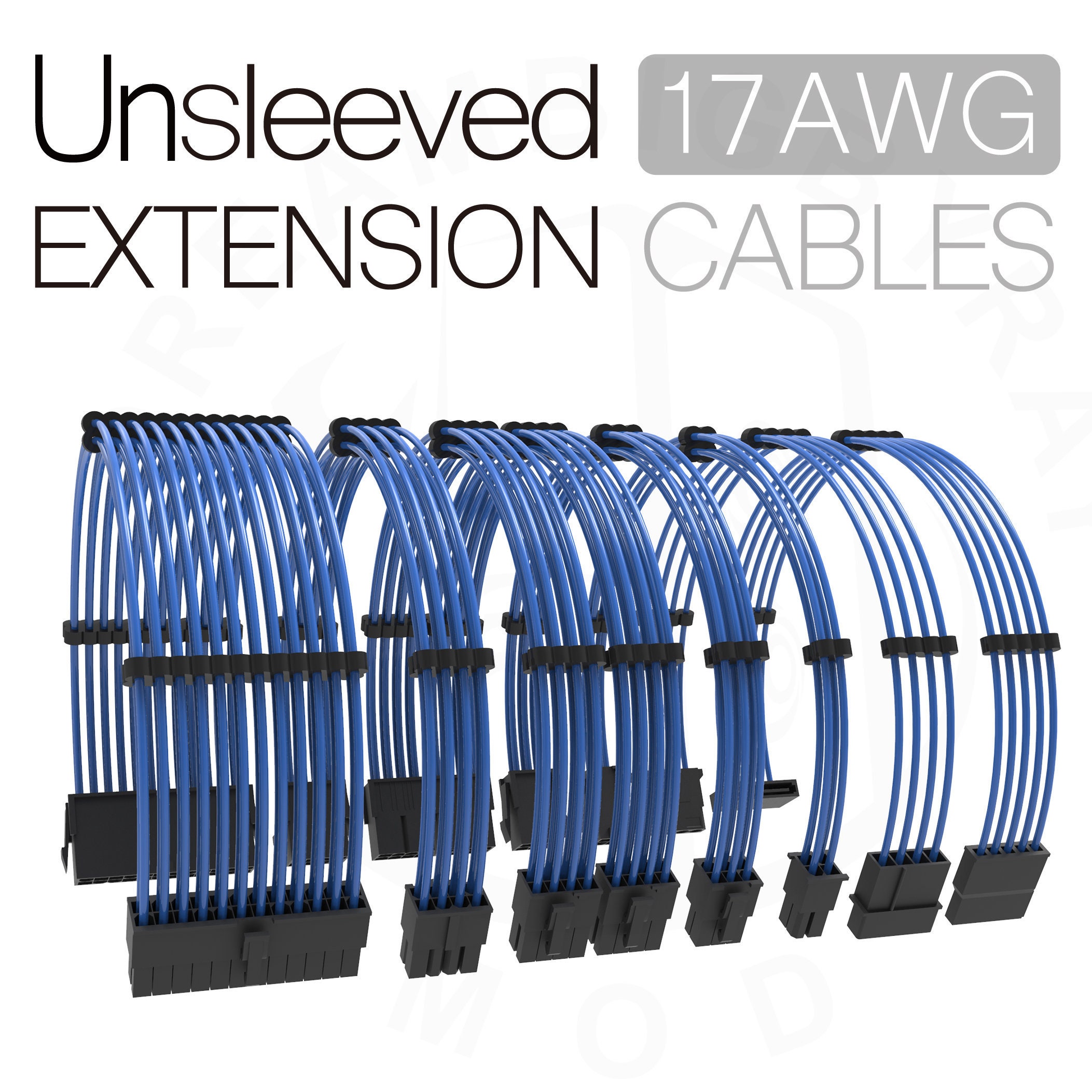 Dark Blue Unsleeved Extension Cords Psu Cables Mobo Gpu Cpu Sata ...