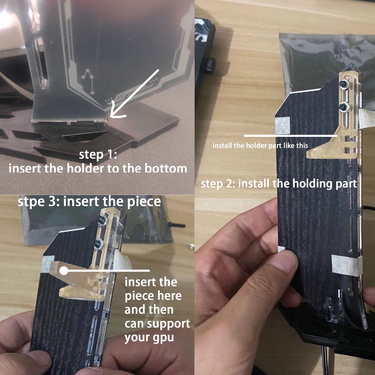 Customized Argb Standing Gpu Holder Support 5v 3pin Sync Graphics Card ...