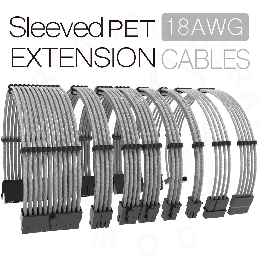 Customized Silver Color 30cm Pc Psu Extension Cord 30cm Gpu Cpu 8ipn ...