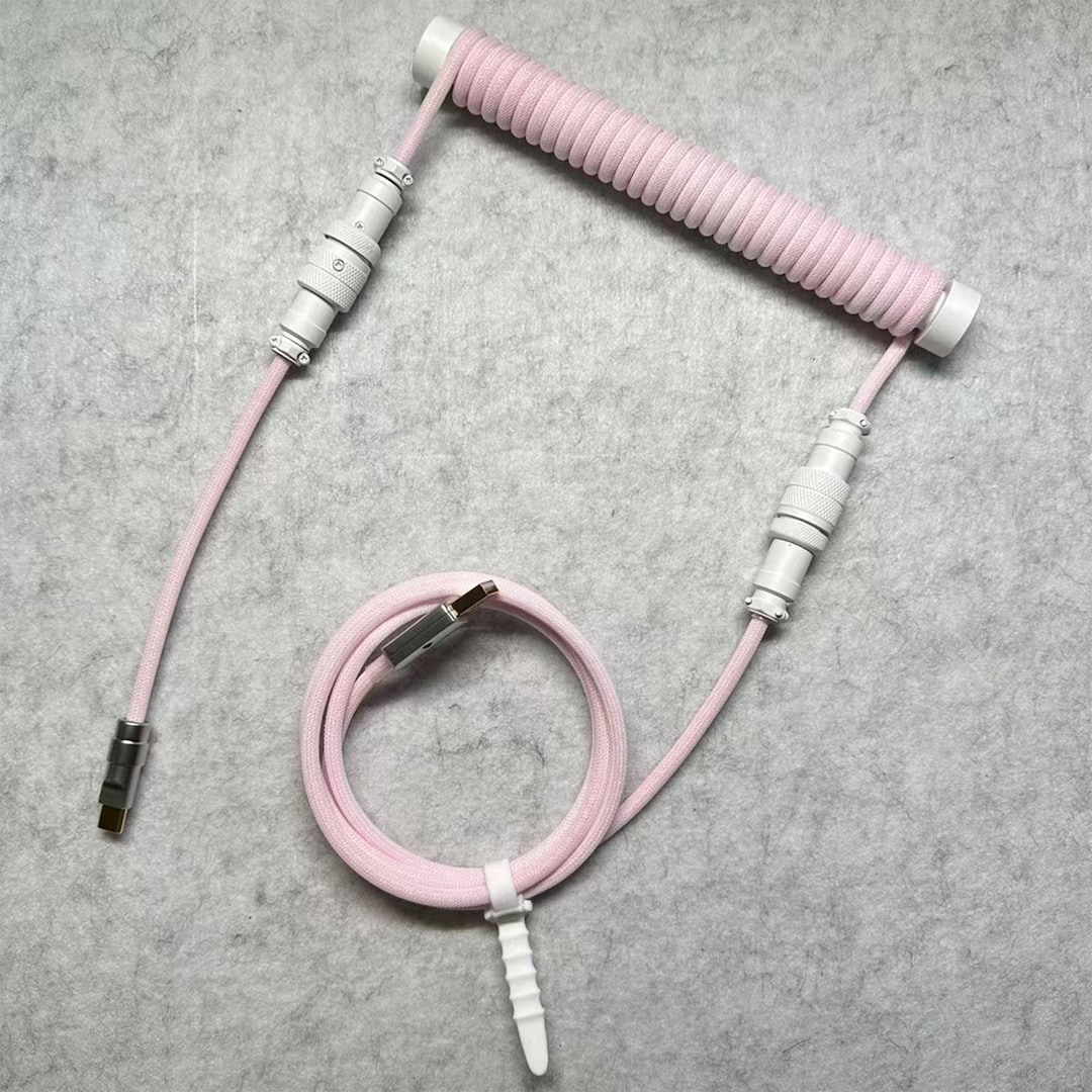 Dreambigbyray Customized Coil Keyboard Cables Paracord Sleeved Type C ...