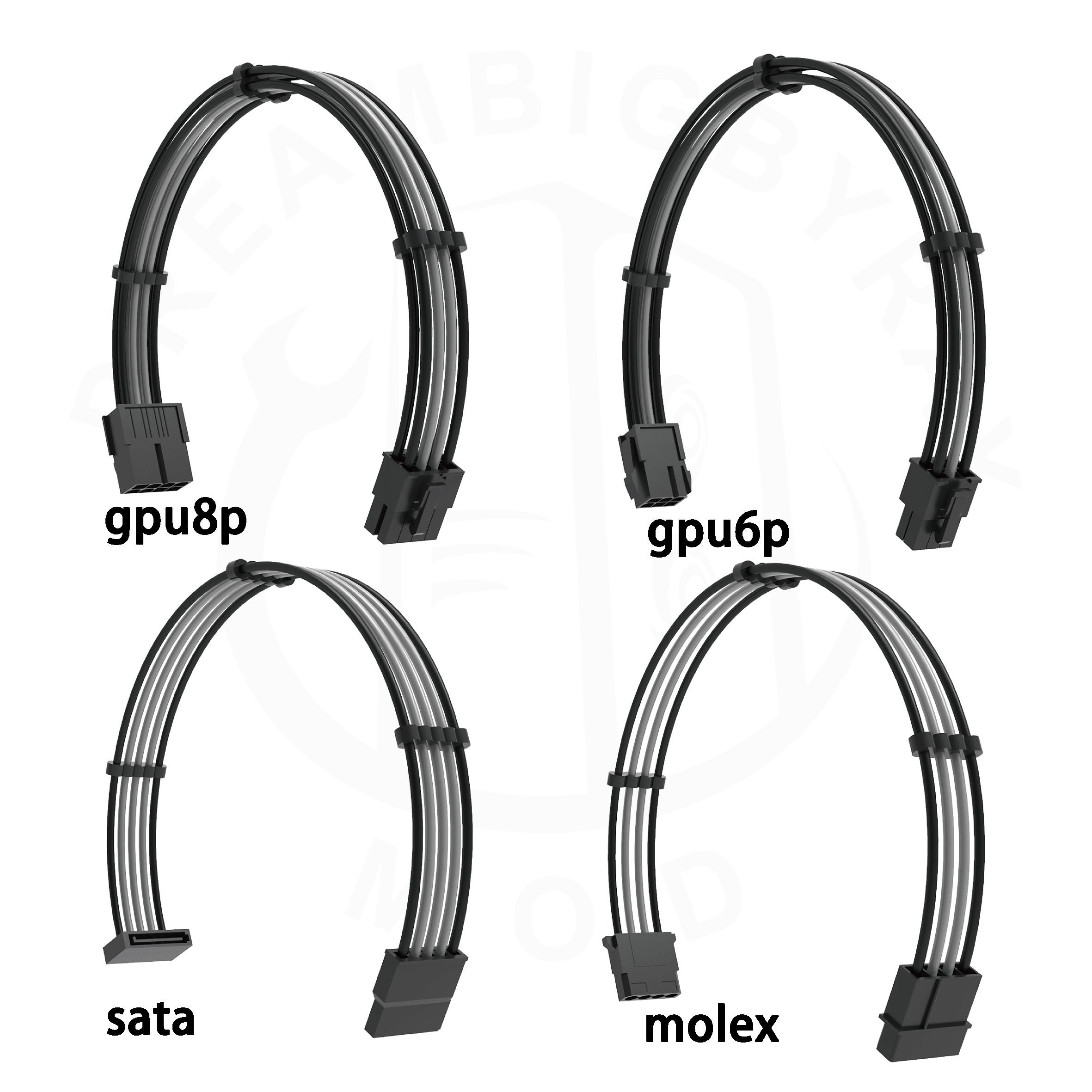 Black and Gray Silicone Pc Psu Extension Kits 30cm Atx Gpu - Etsy